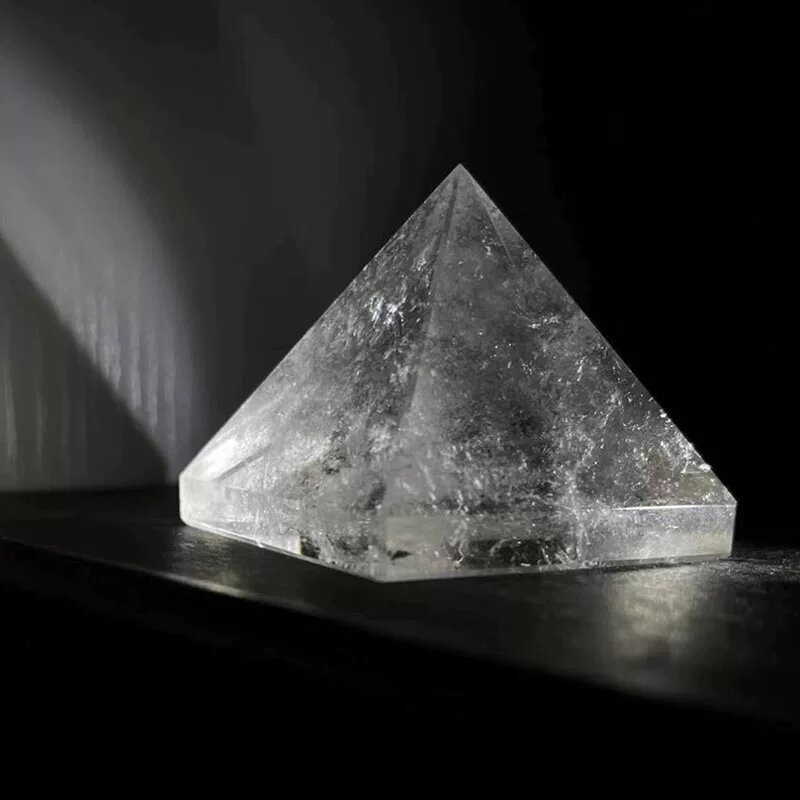 Белая кристаллическая пирамида-геод для стола, 3 см, мини-декор для офиса и гостиной, натуральный камень