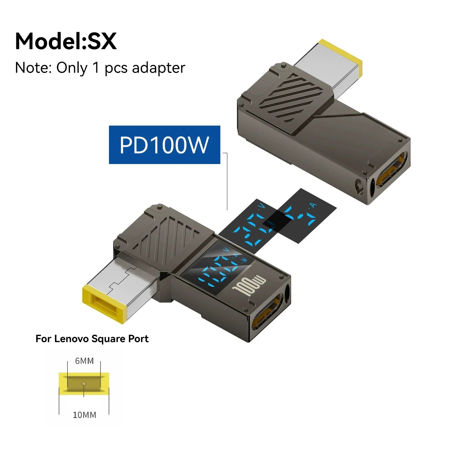 Кабель-переходник PD100W Type-C На DC Для Зарядки Ноутбуков С Разъемами USB-C, Совместимый С Lenovo Thinkplus, HP, DELL