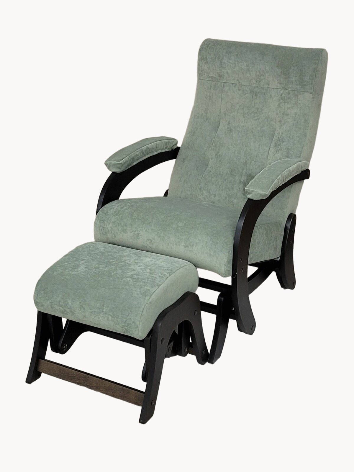 Кресло-качалка "Комфорт" Wood Space с пуфом-качалкой, для отдыха и кормления, с мягкими накладками на подлокотники