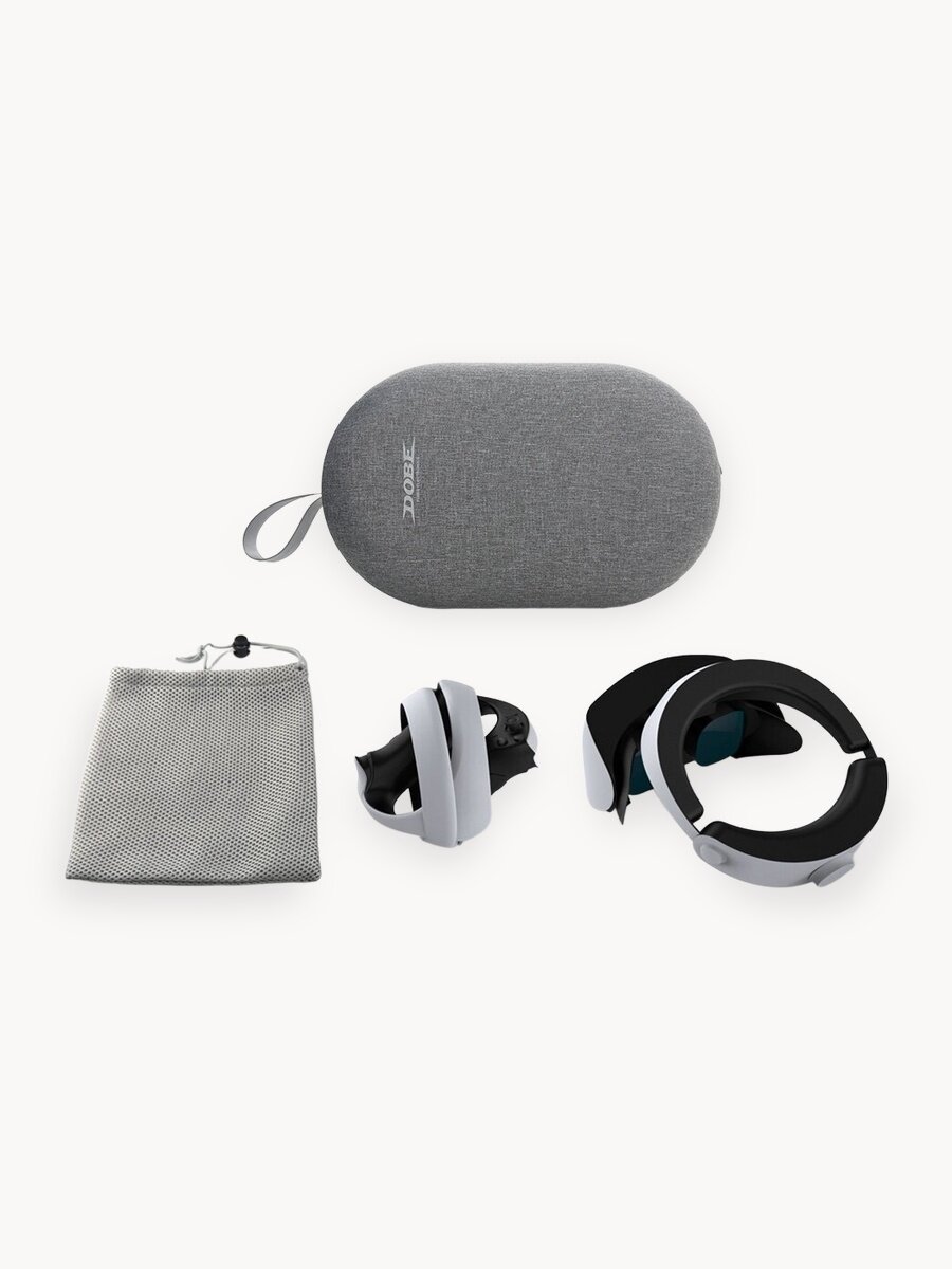 Сумка кейс для системы виртуальной реальности Sony Playstation VR2 (вмещает шлем, контроллера и провода) + заглушки