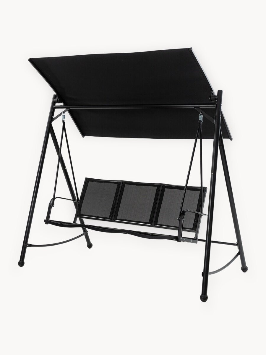 Качели садовые ВВА Даллас, подвесная конструкция, с каркасом и тентом, антрацитный цвет