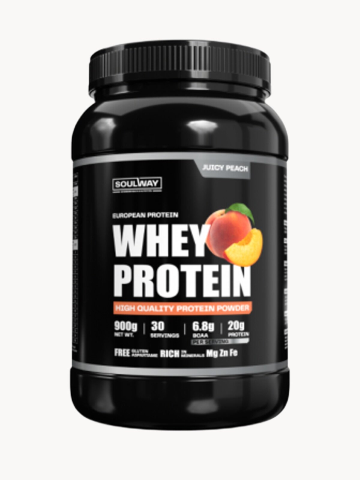 Протеин сывороточный Soul Way / Whey Protein / со вкусом сочный персик / 900 гр 30 порций