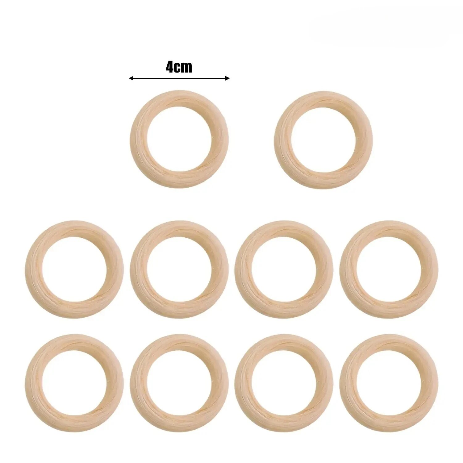 Деревянные кольца для рукоделия 30-70 мм 40mm, 30PCS