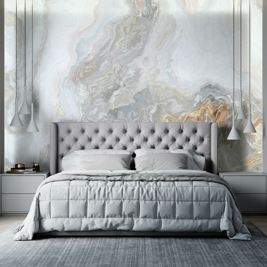 Фотообои Флюид арт с золотом 9-1013-S-Флекс 270 x 200 см (ВхШ) Бесшовные, флизелиновые, влагостойкие обои