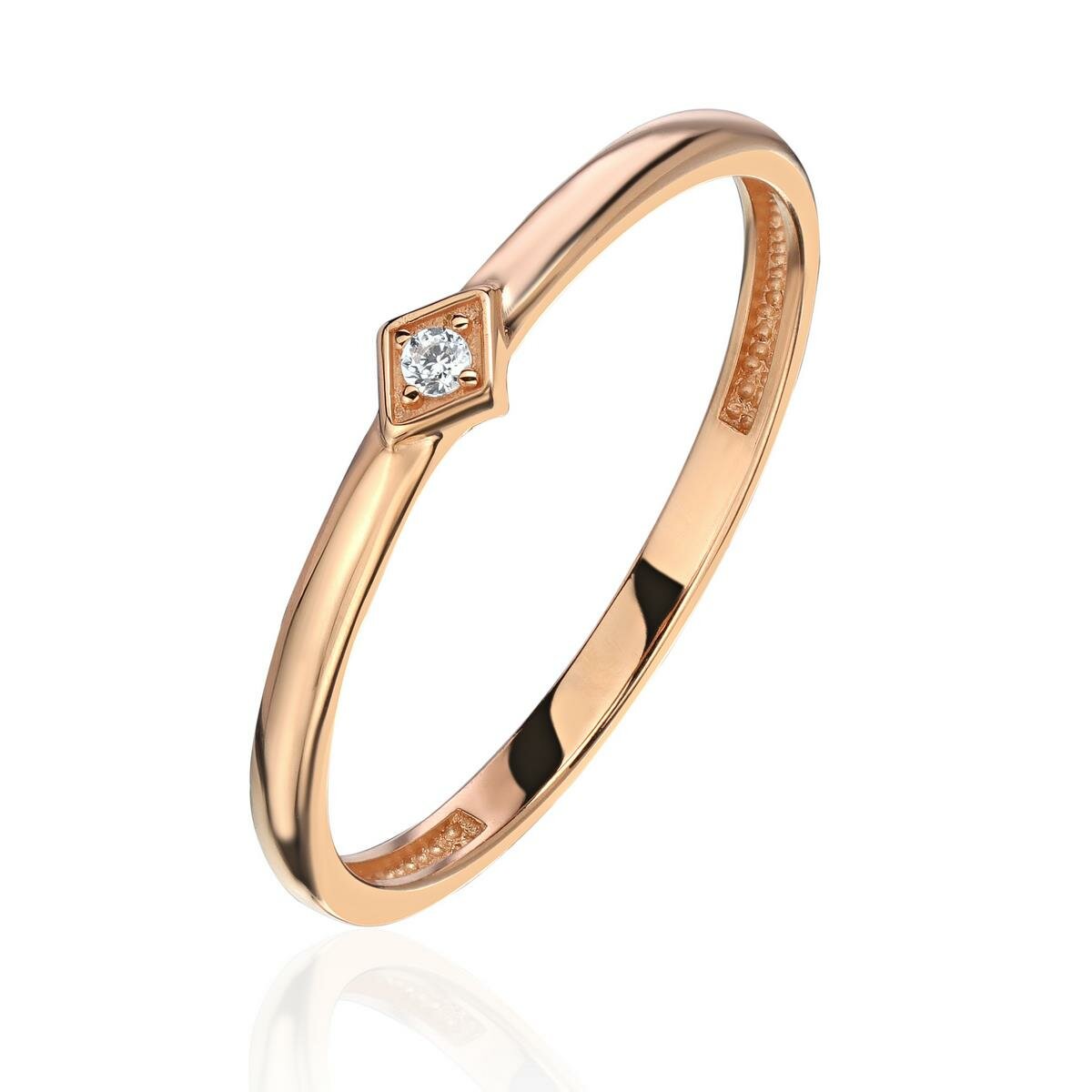 Кольцо, золото, 375 проба, фианит