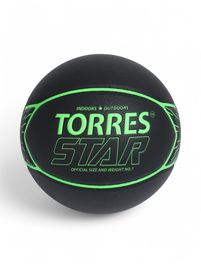 Мяч баскетбольный TORRES Star, B32317, р.7, ПУ-композит, нейлон. корд, бутиловая камера