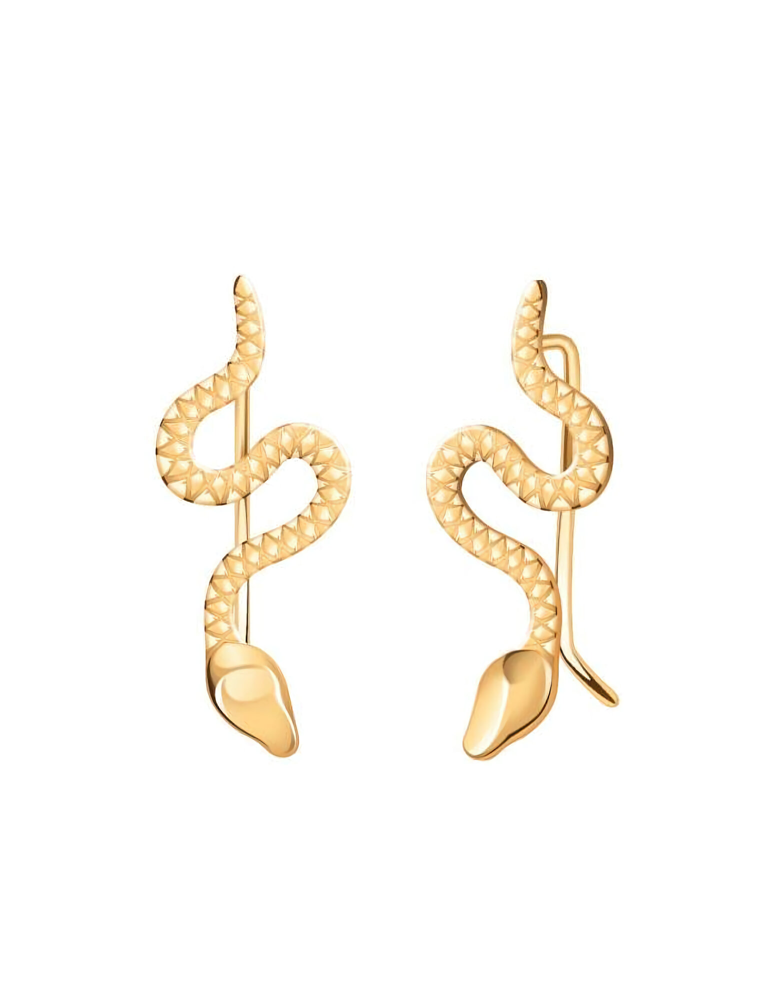 Серьги каффы, красное золото, 585 проба
