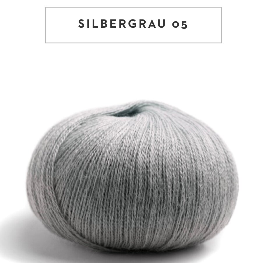 Piura /Пиура/ пряжа Lamana, 100% бэби альпака, 50г/400м (05, silbergrau (серебристо-серый), серый)