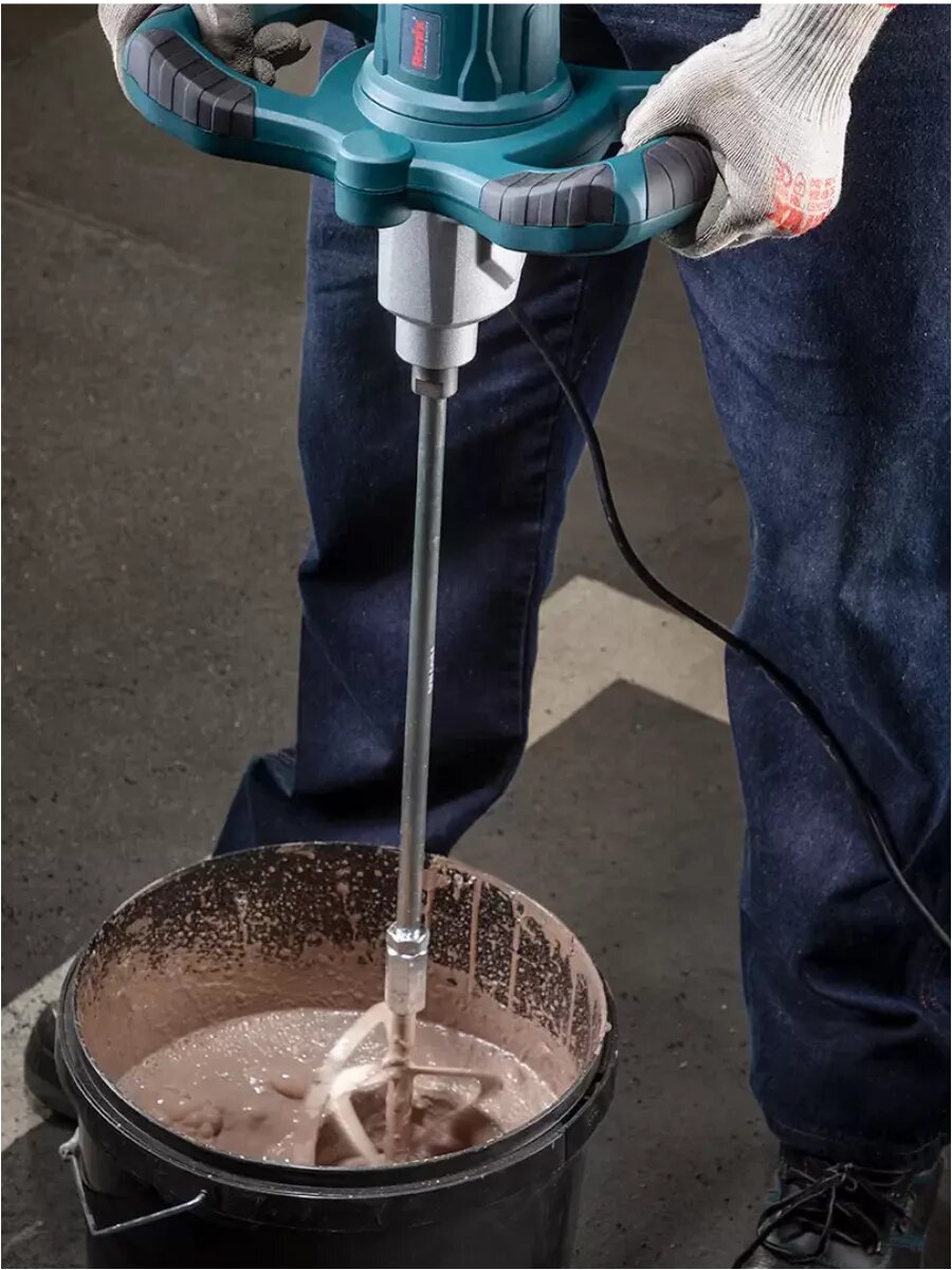 Миксер строительный Ronix для бетона и смесей электрический 1300 Вт