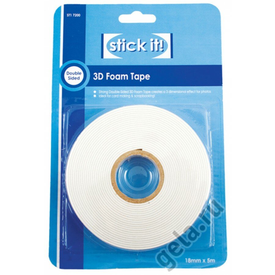 Клейкая лента 3D, двусторонняя, STICK IT, 18 мм х 5 м 18 мм х 5 м DOCRAFTS STI7200