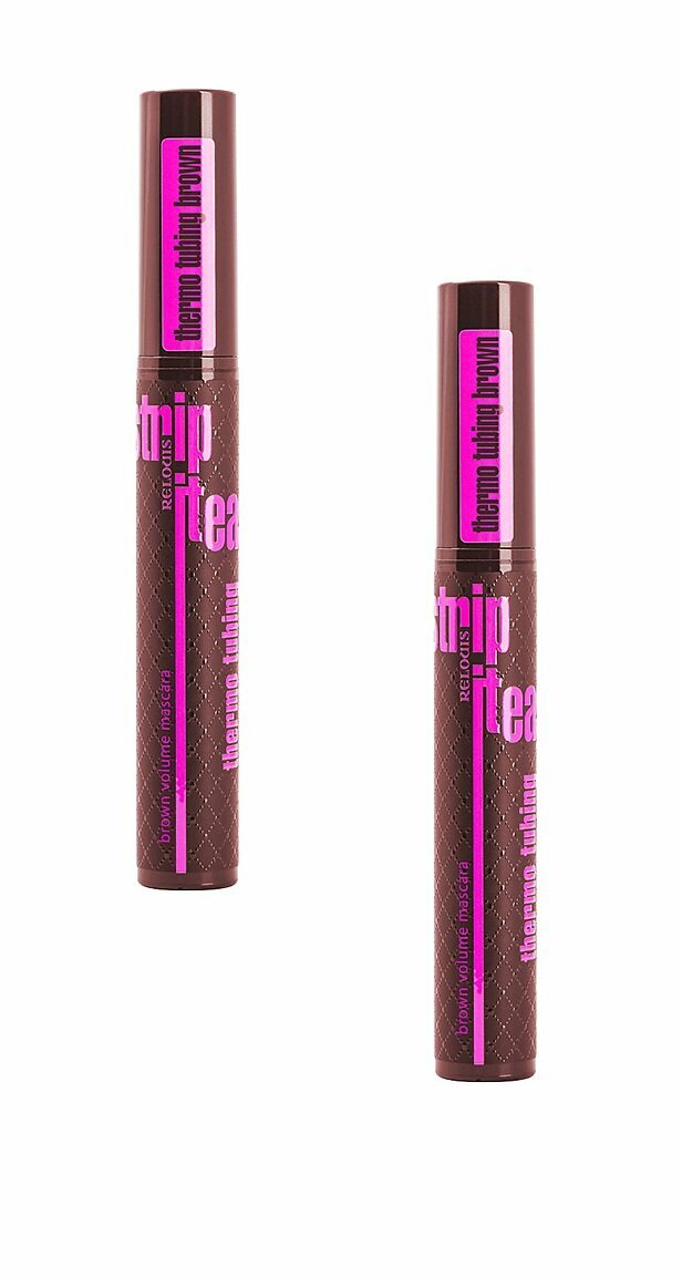 Тушь для ресниц Relouis "Strip it Easy Thermo Tubing" коричневая объёмная , 2 шт