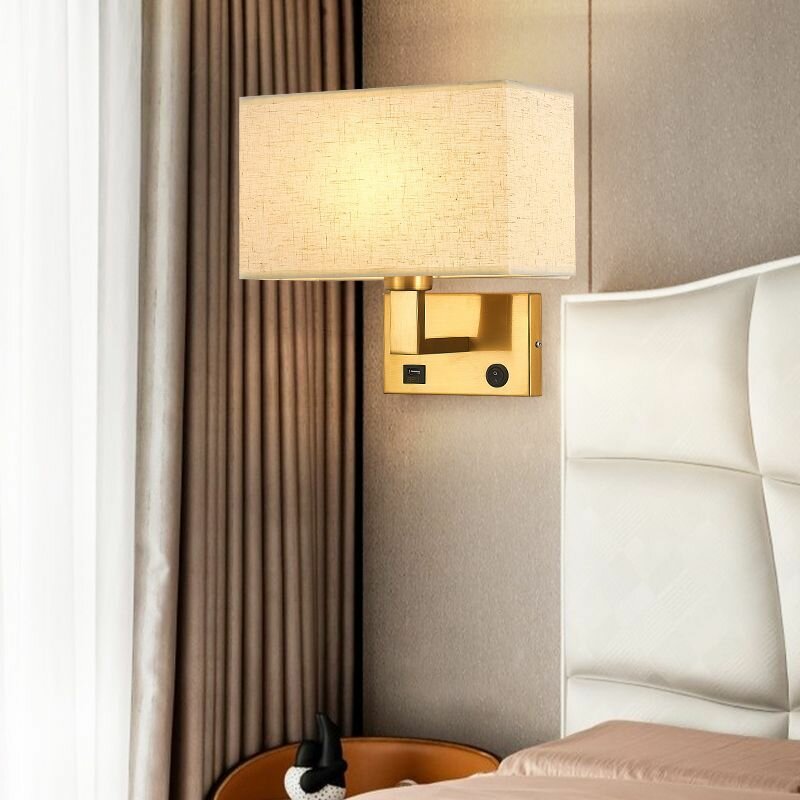 Бра из ткани, Samlist, E27, теплый свет