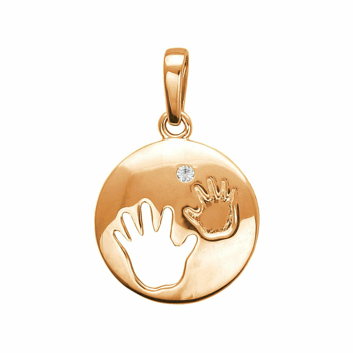 Подвеска, красное золото, 375 проба, фианит