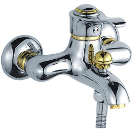 Смеситель Ledeme L3062, для ванны, с аксессуарами, хром/золото, латунь