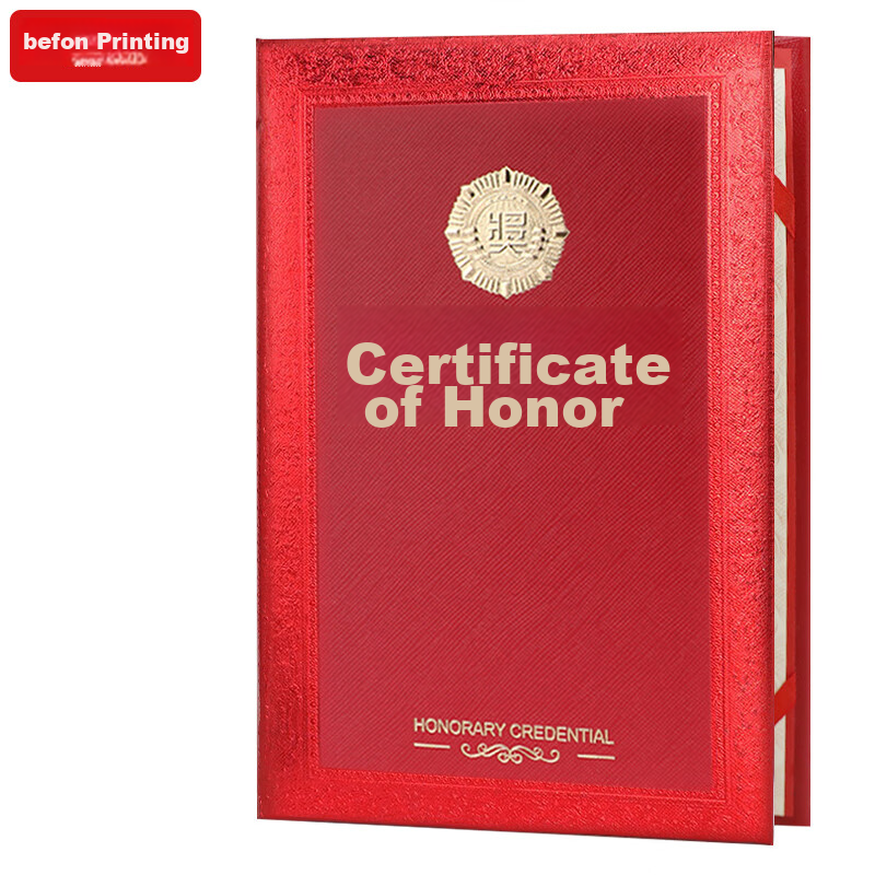 Befon Honorary Certificate, Completion Certificate, Company Corporate Award Certificate, Certificate Insert, Office Stationery, 12K Single Book, 2480