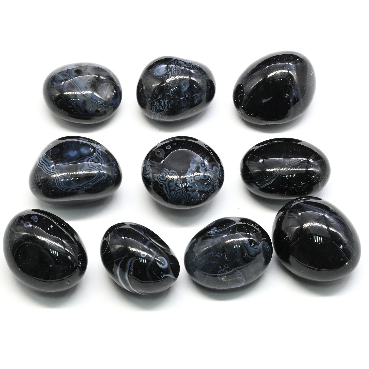 Минерал агат черный (глазковый) 37*28*19мм .