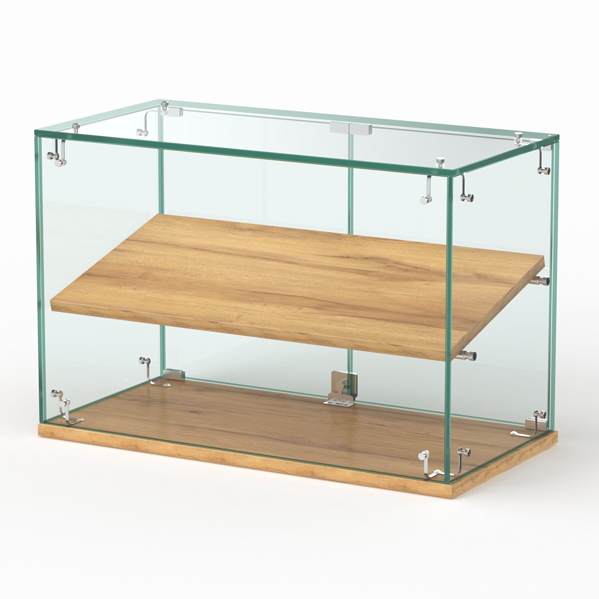 Витрина "сладость" №14-П для выпечки настольная пдсп, Дуб Золотистый