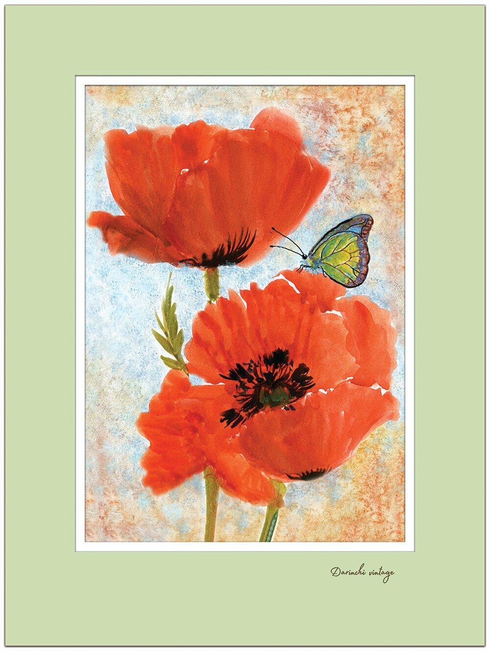 Постер маки с двойным паспарту 300*400 mm