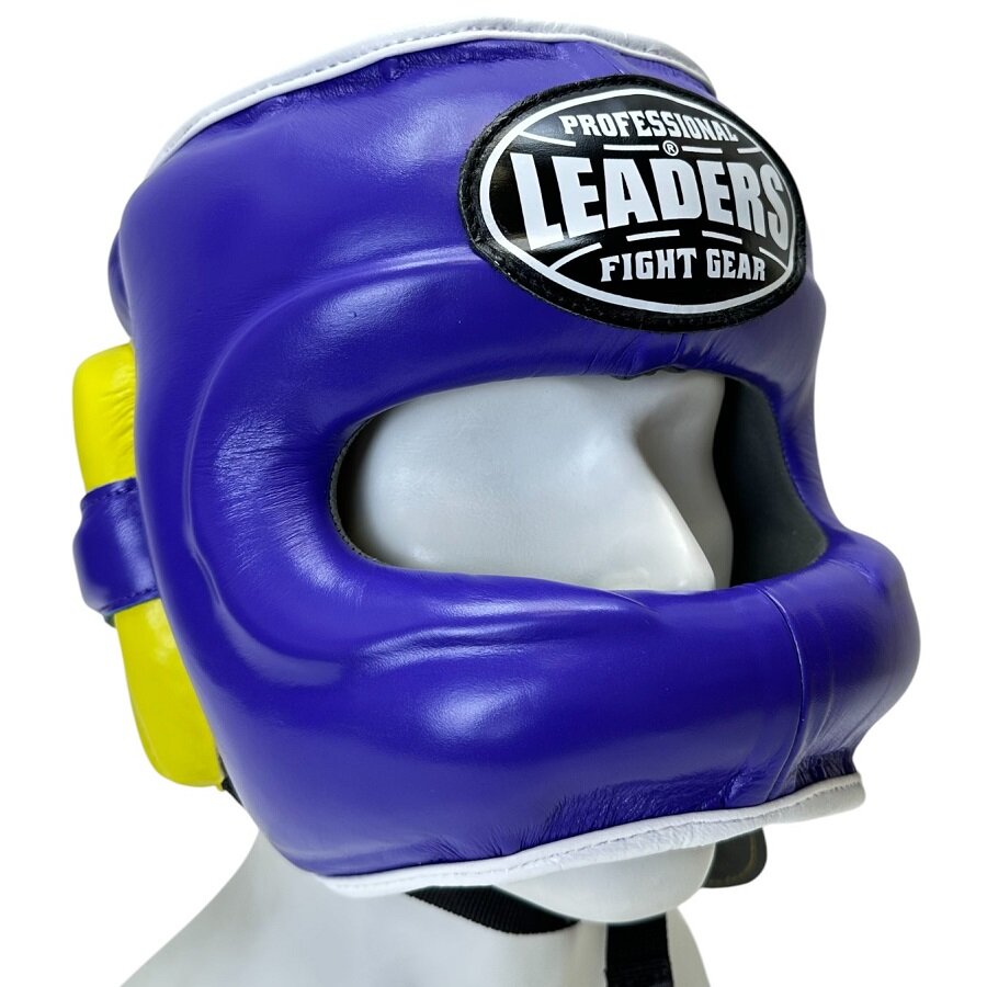 Шлем боксерский LEADERS LS Fancy с бампером PUR/YL, L/XL