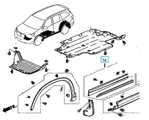 Отделка передней правой двери для Honda Pilot III 2016-2022 (Оригинал)