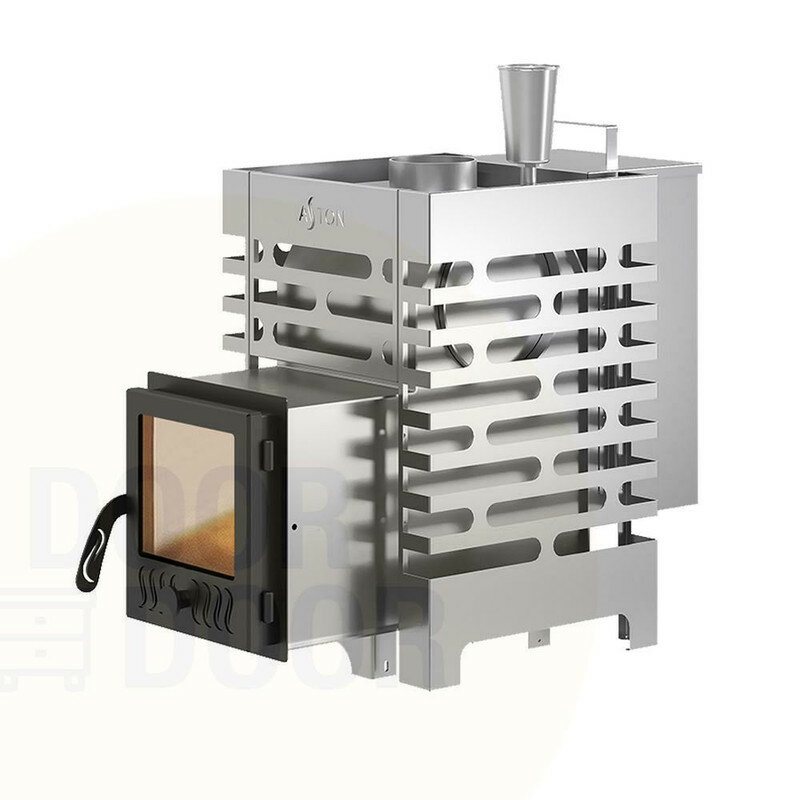 Печь для бани ASTON 12 INOX стекло "аква "