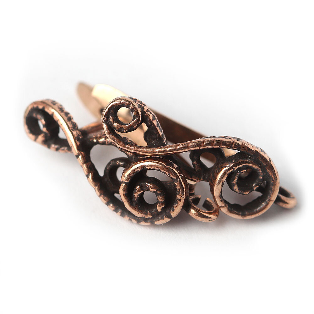 Швензы закрытые, 20х7мм, с английским замком, Anna Bronze, Скрипичный ключ, базовый материал - бронза, цвет античная бронза (медный с чернением), пара