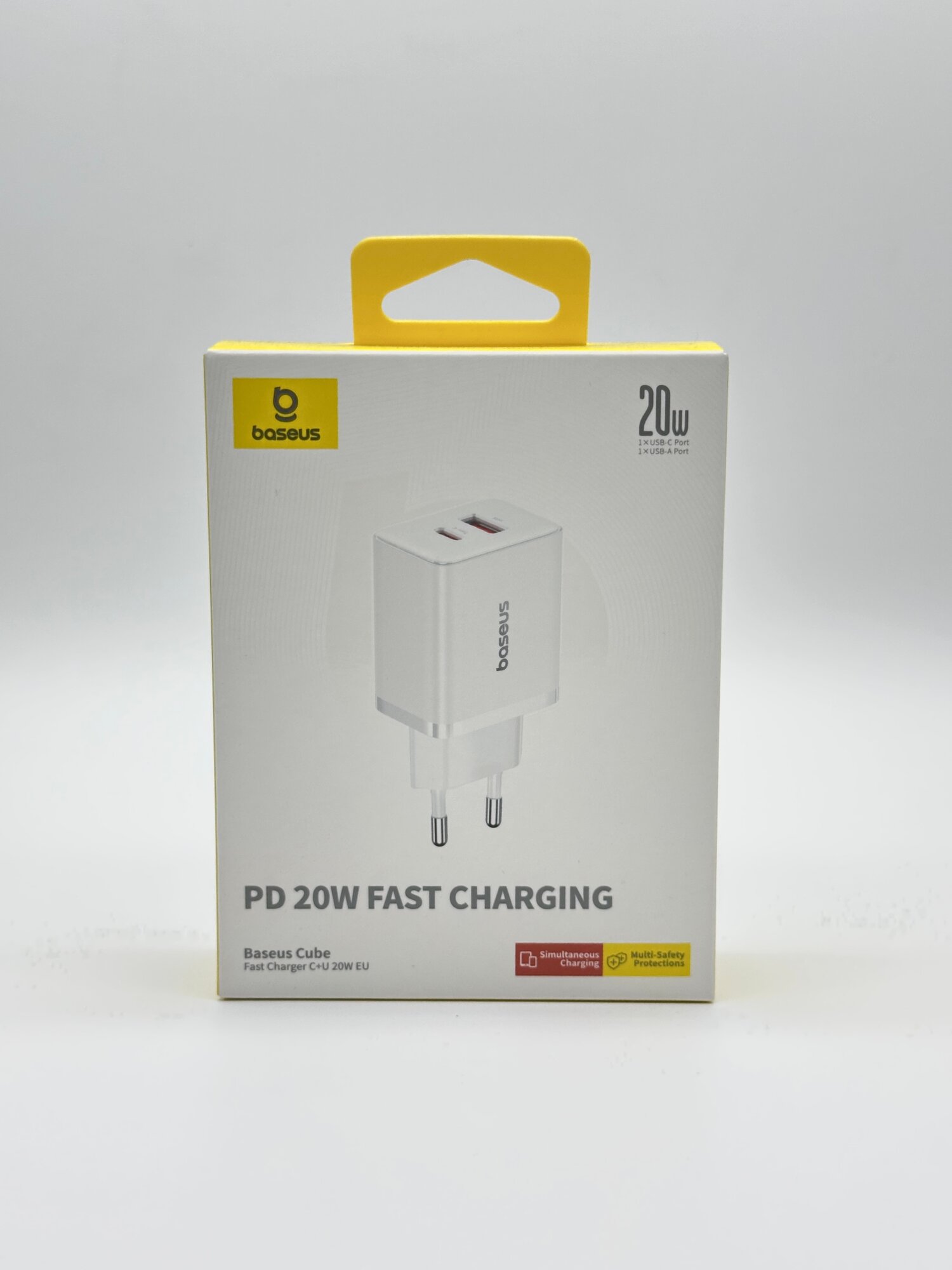 Сетевое зарядное устройство Baseus Cube Fast Charger USB + Type-C, 20W, PD, белый