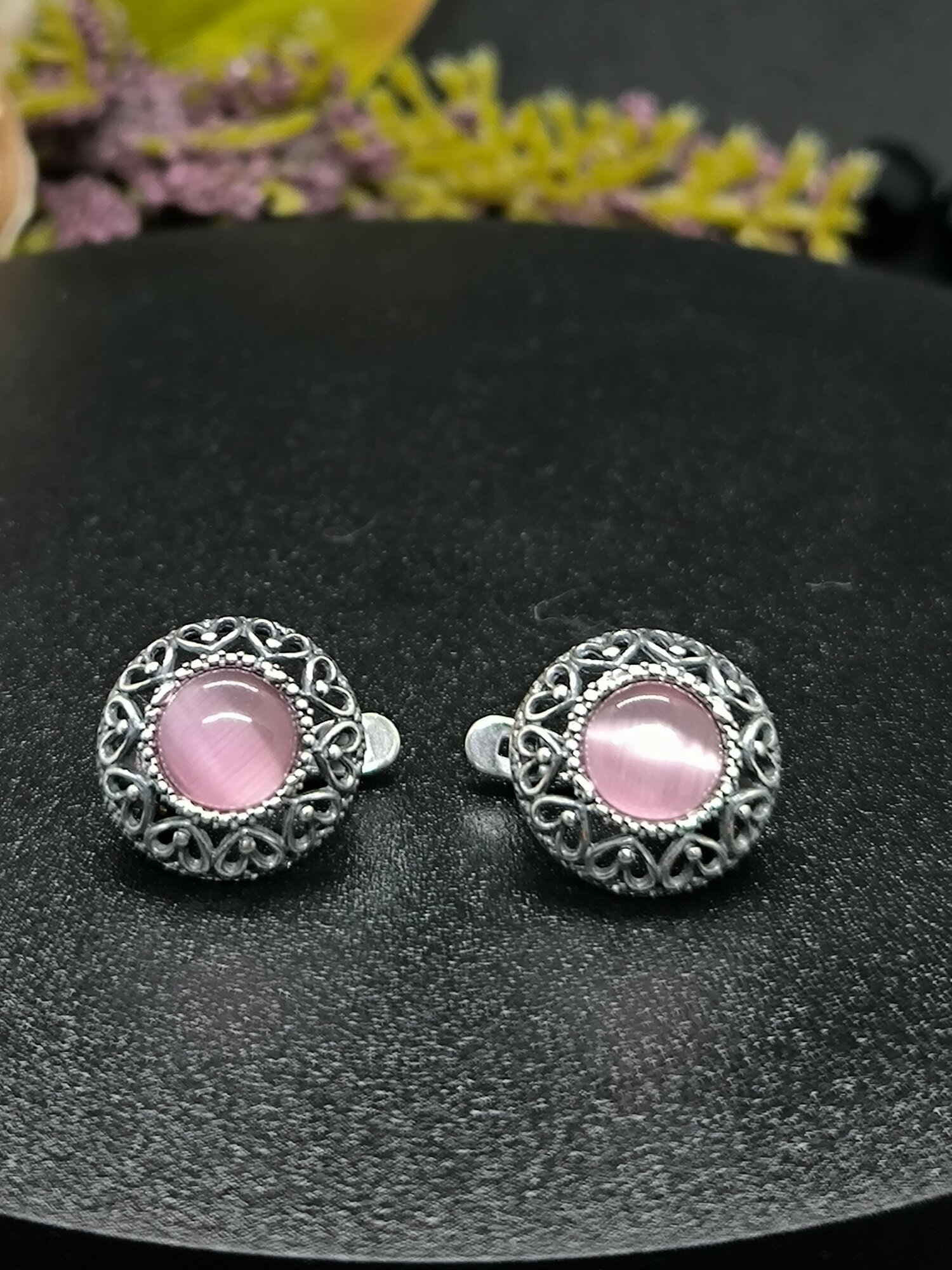 Серьги Малахит 777, кошачий глаз