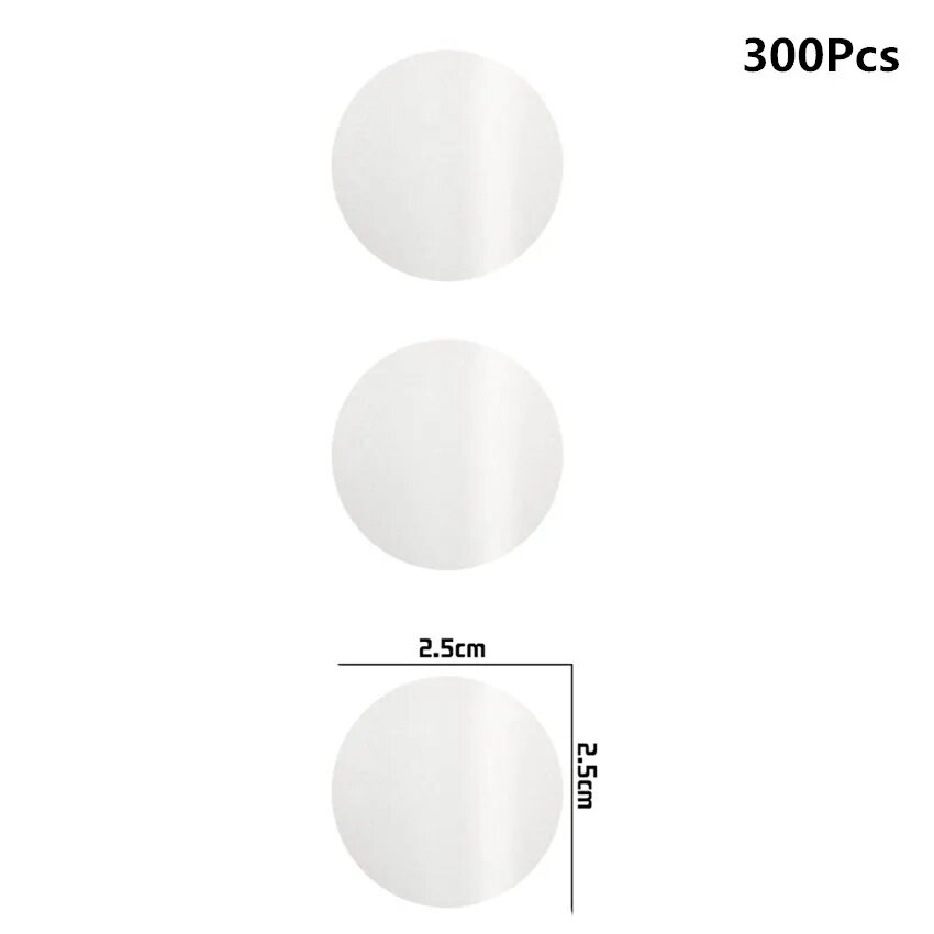 Прозрачные круглые наклейки 300Pcs