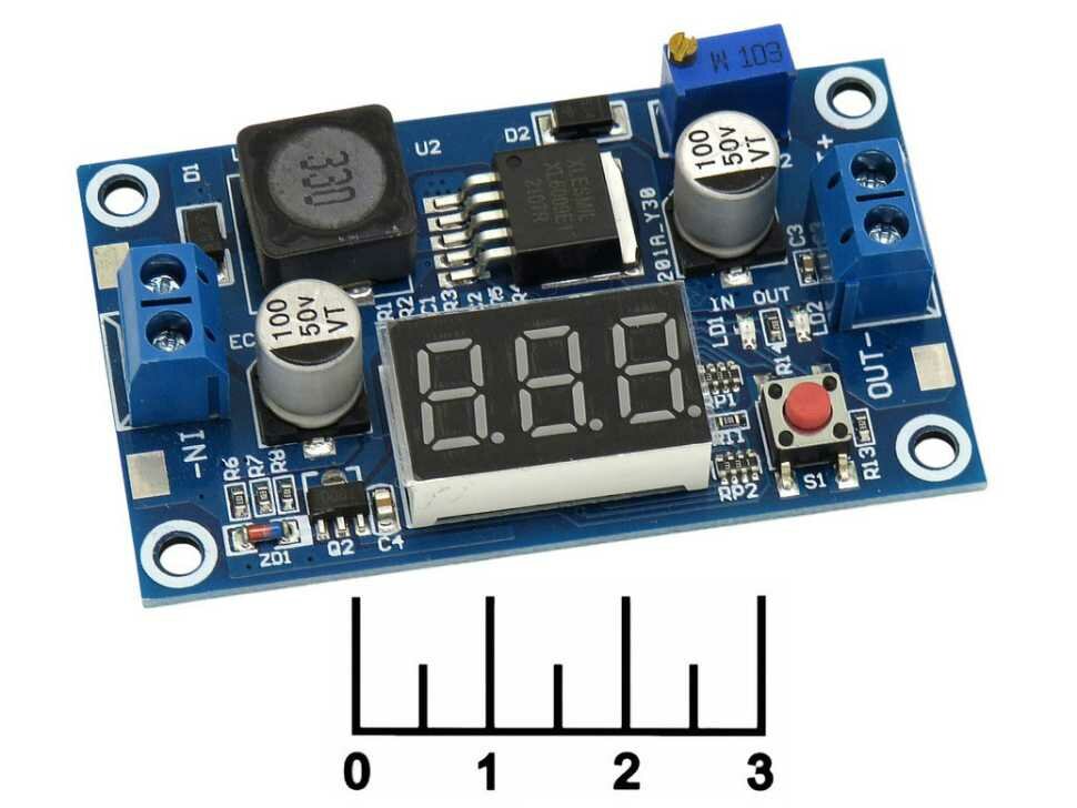 Преобразователь DC/DC вход 5-32V/выход 5-37V 4A XL6009E1 (повышающий) с вольтметром