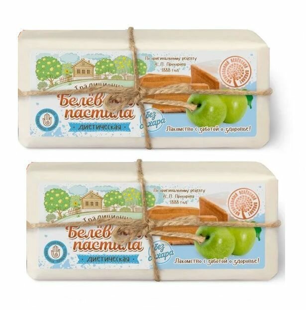 Белевский продукт Традиционная белевская пастила Диетическая 2 шт по 200гр (Без сахара)