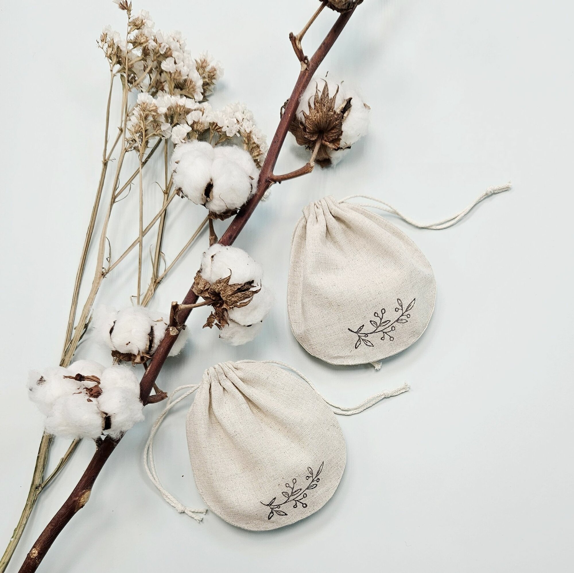 Мешочки eco-pack-bag, полулён, для хранения и упаковки, 12x12 см, бежевые, 2 шт.