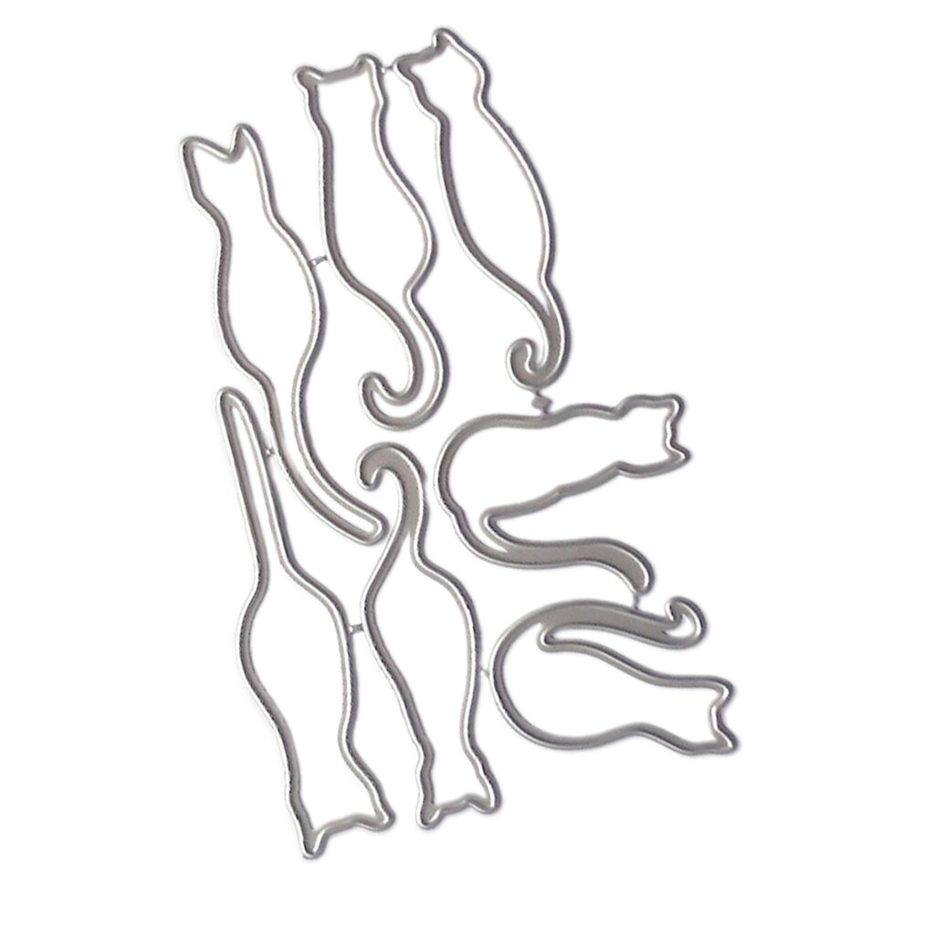 Кошки Котята Шаблоны для вырубки Металлические трафареты для тиснения для создания открыток, скрапбукинга, журналов и фотоальбомов