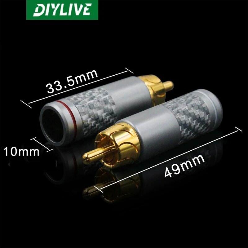 DIYLIVE RCA штекер мужской черный, 8 шт, 10MM
