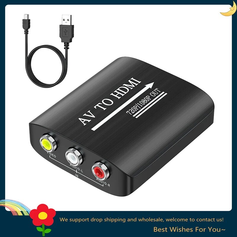 GRWIBEOU Конвертер AV в HDMI AV TO HDMI-A
