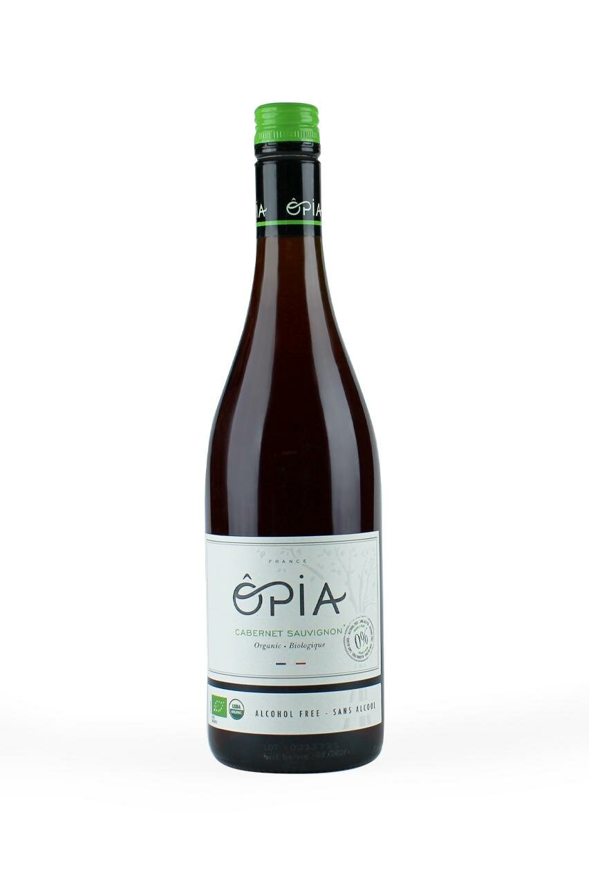 Вино безалкогольное Опиа Каберне Совиньон, красное, полусухое, 0.75л