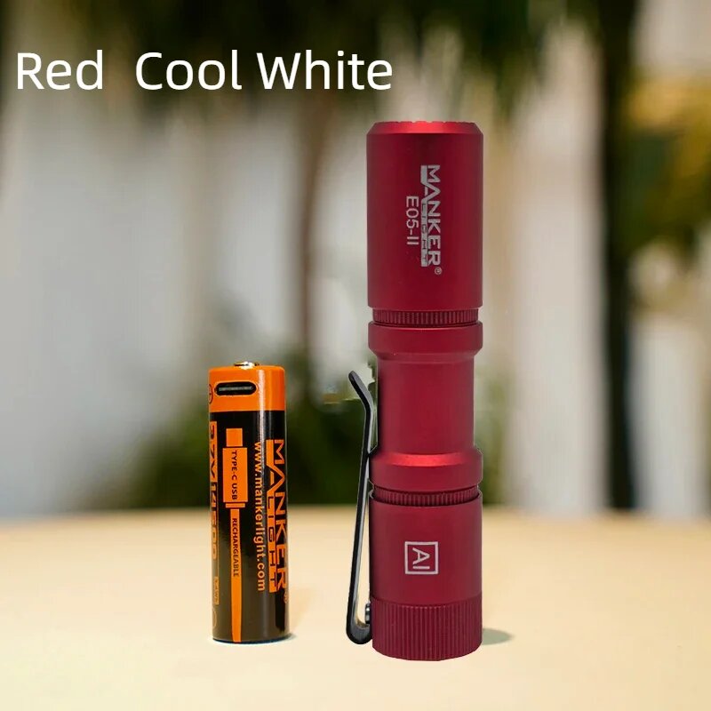 Фонарик Manker E05 II 1300 люмен Красный, Red Cool White