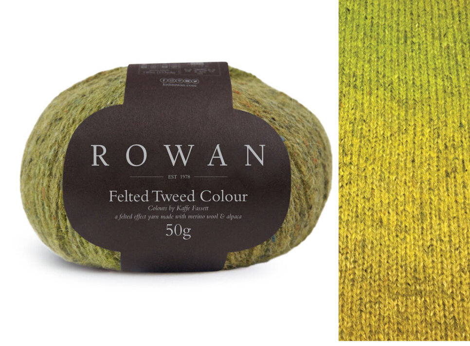 Felted Tweed Colour /Филтед Твид Колор/ пряжа Rowan, 9802243 (028, *, chartreuse (шартрез), зеленый/коричневый)