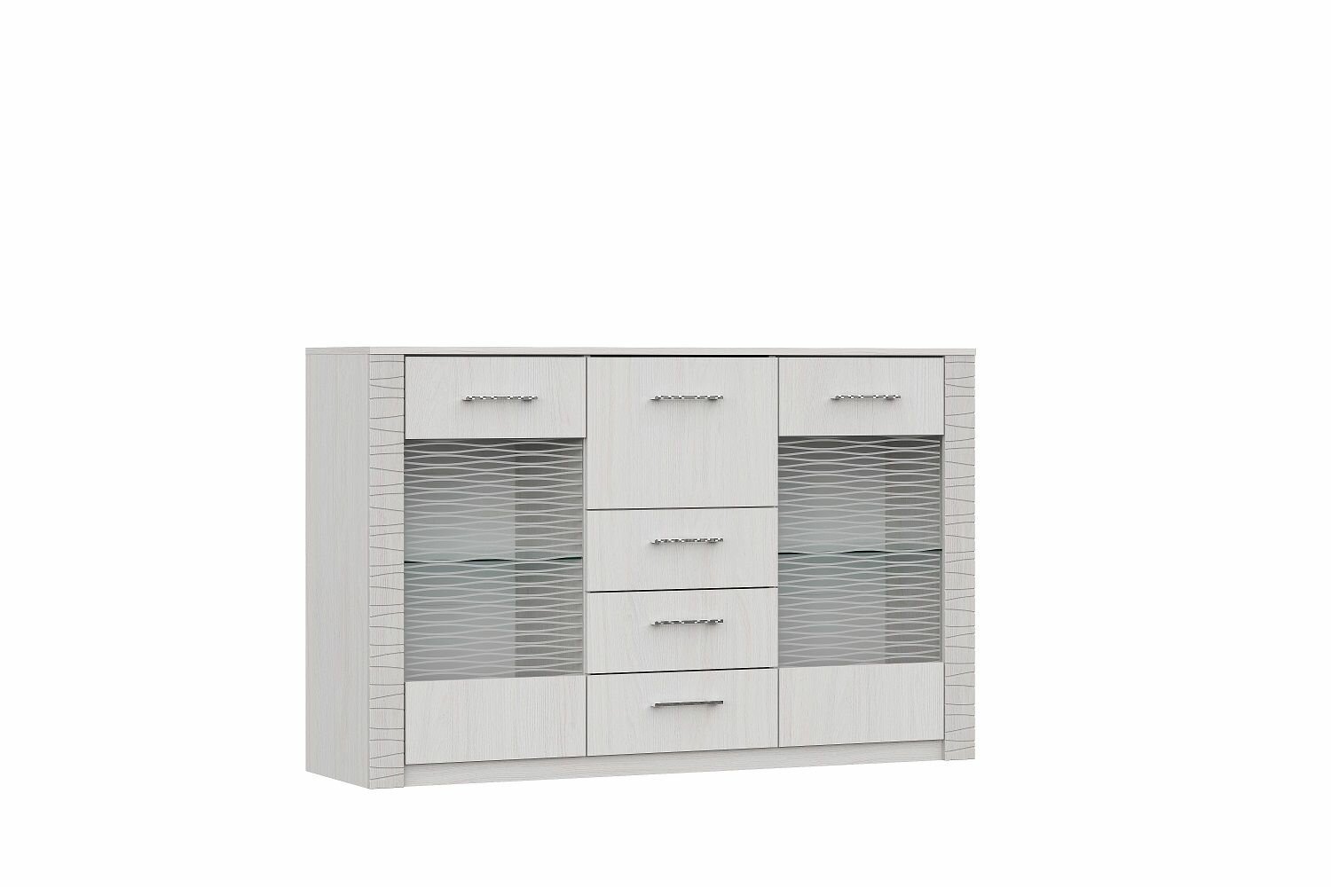 Комод - витрина "Гамма 20" Ясень анкор светлый, Сандал светлый