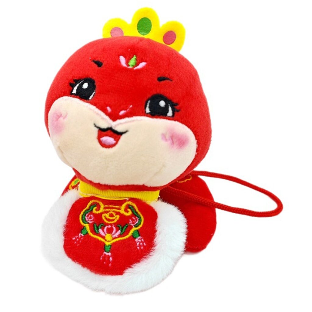 Прекрасная Змеиная Подвеска Плюшевая Украшаемая Змея Китайские Талисманы Цветочный Пояс для Пупка на Китайский Новый Год 2025 Орнамент