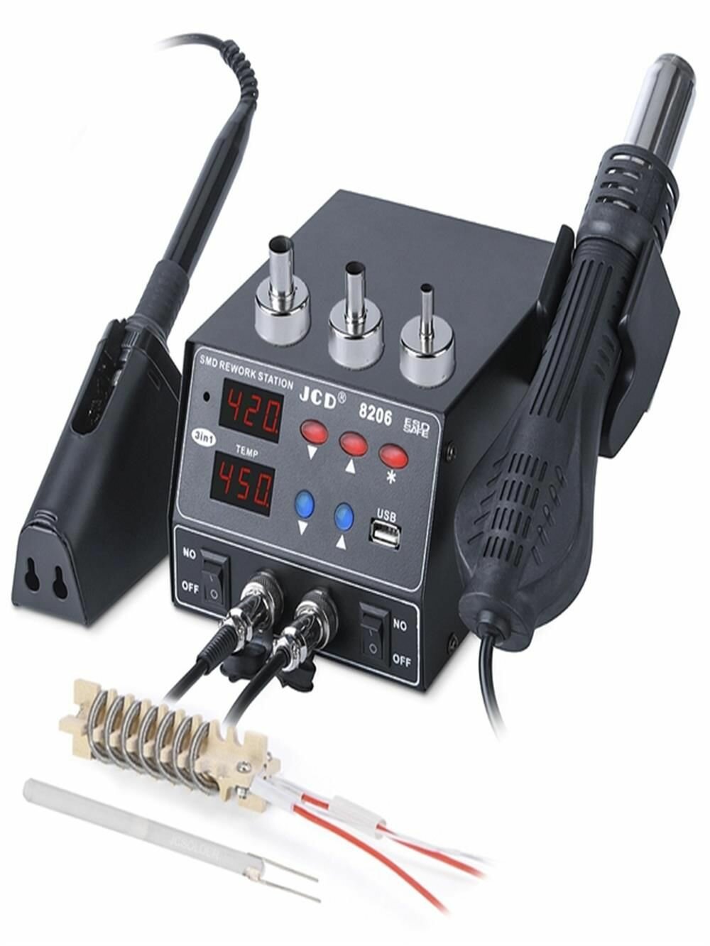 JCD 3 в 1 станция паяльная станция 8206, 800W