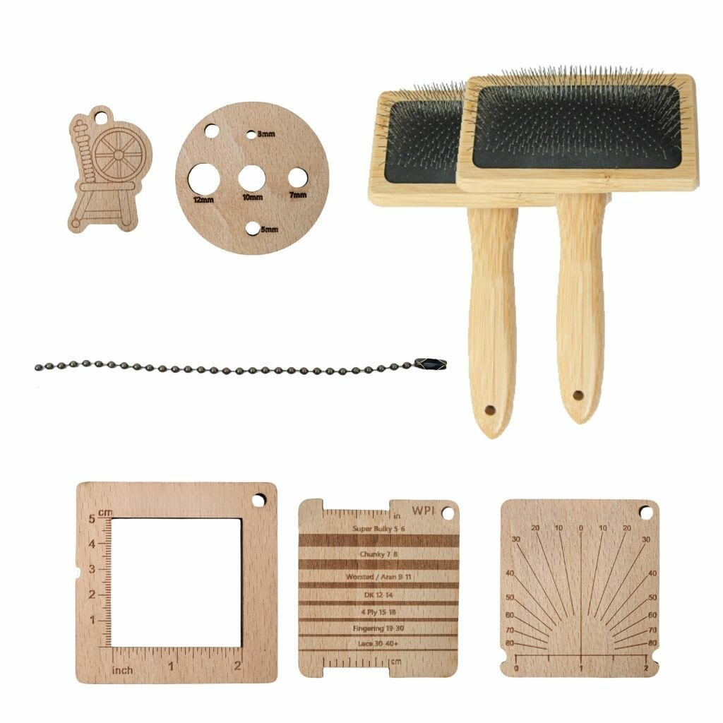 Деревянный калибр для вязания пряжи, линейка, инструмент шерстяных кардеров, набор подвесок шитья проекта