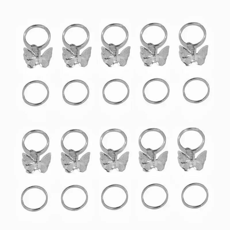 Аксессуары для волос: зажимы-бабочки, открытые кольца 20pcs NO.6
