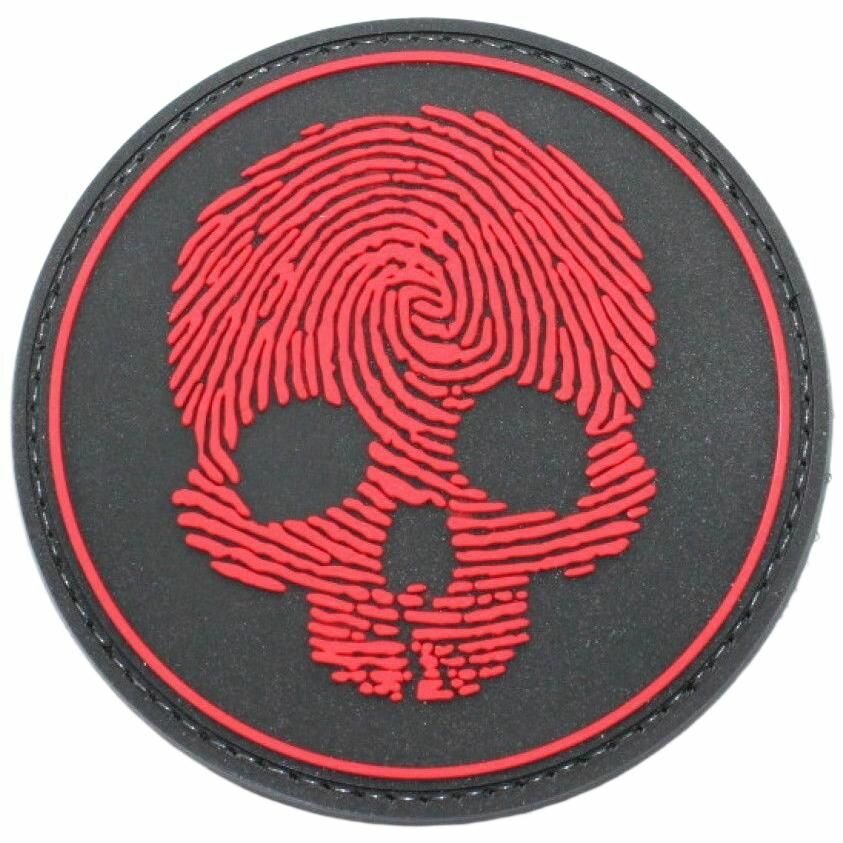 Шеврон : Череп отпечаток (PVC BK)