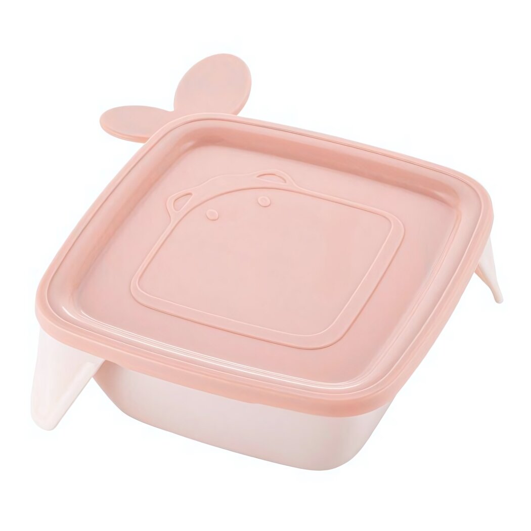 Детская тарелка «Play with Me Birdie» с мягкой крышкой, пластик, устойчивая, карамельный