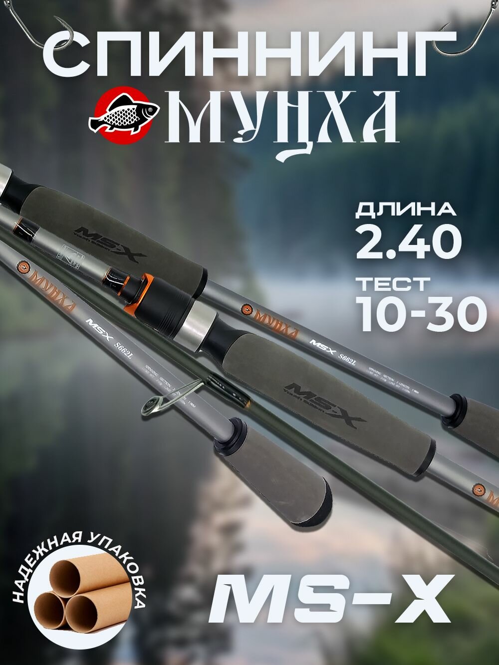 Спиннинг мунха MS-X M240MH, 2,40м, Тест 10-30гр