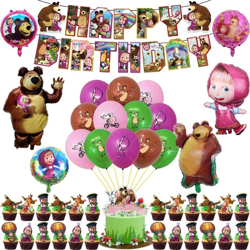 Набор для праздника Маша и Медведь MINISO 1set