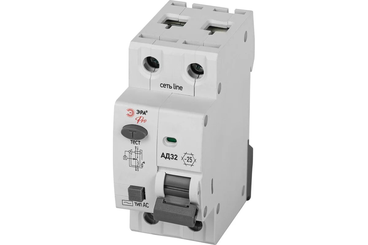 ЭРА АВДТ 4,5 кА дифференциального тока D32E2C20A30 АД32 электронное 1PN C20 30мА тип А