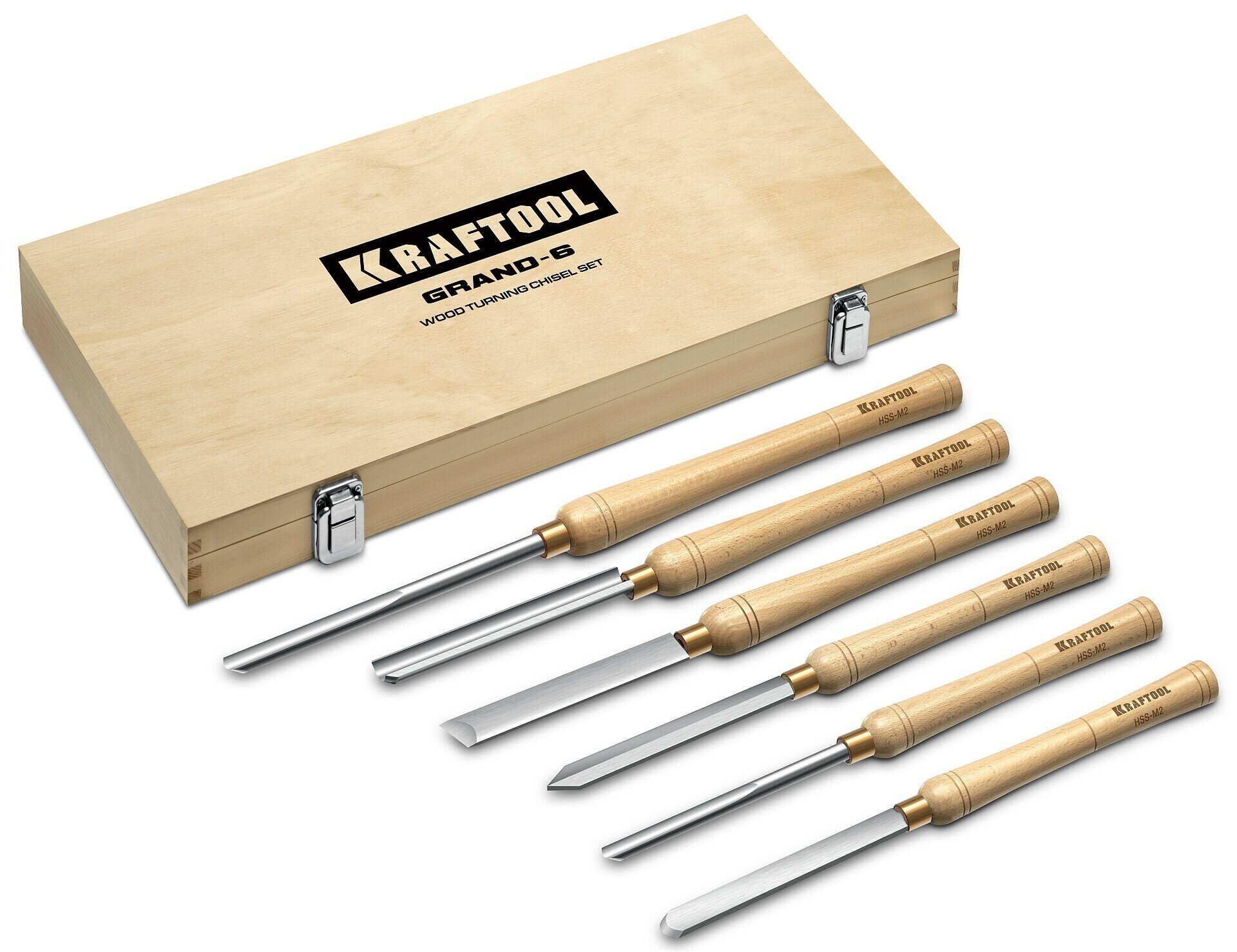 KRAFTOOL Grand-6 6 предм, набор токарных резцов по дереву (18368)