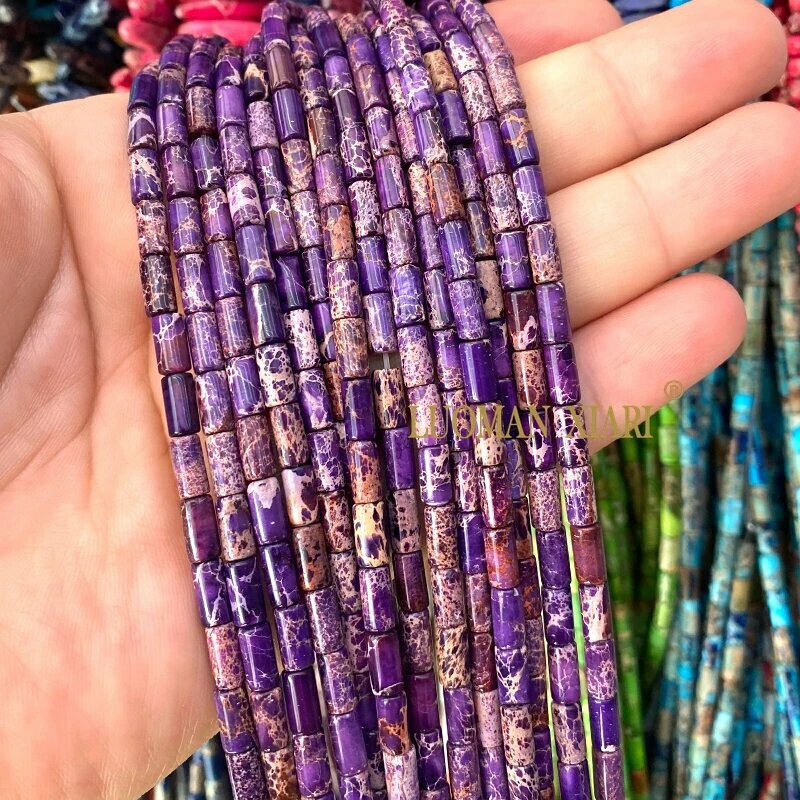 Бусины из яшмы, фиолетовые, 4x9 мм, 18-20 шт